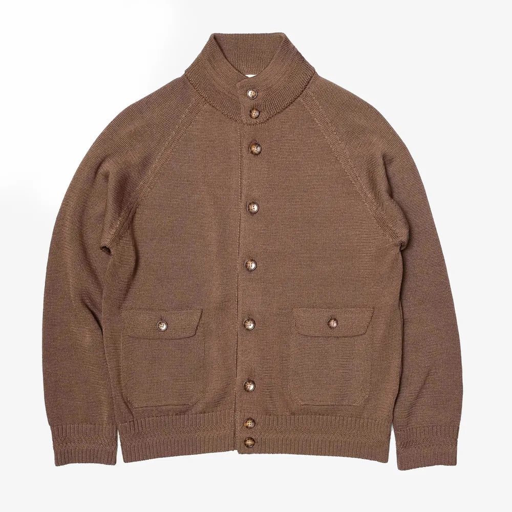 Refinement Knitwear Essential Raglan Bomber Knit Jacket Brown | The ...